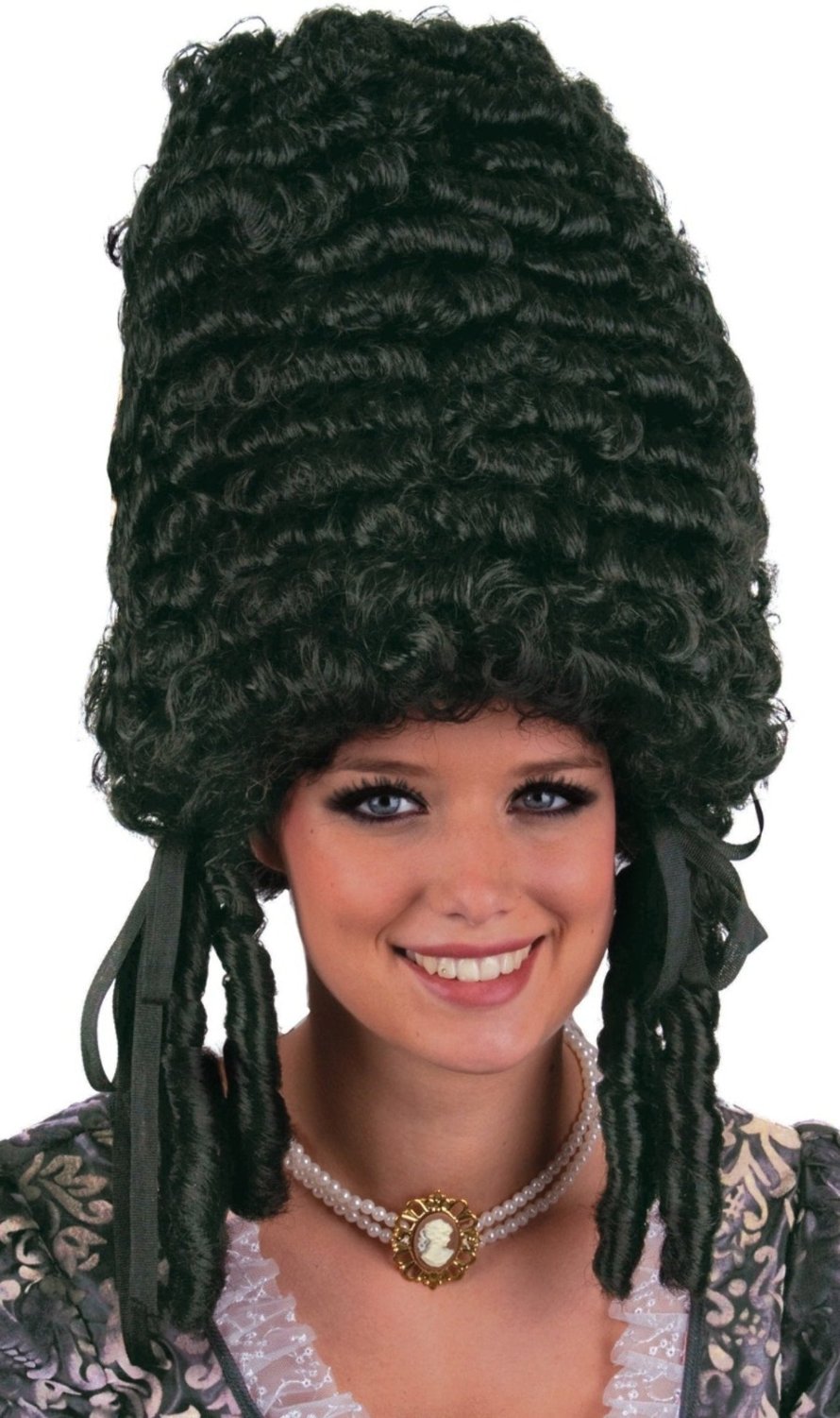 Peluca Barroca Negra Alta para adulto | Don Disfraz